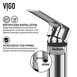 VIGO Norfolk 11'' H Single Handle Single-Hole Bathroom Vessel Faucet in Chrome-VG03027CH