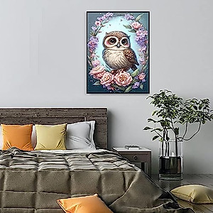 Eterkosu Owl Diamond Painting Kits for Adults Beginners - 5D Animals Full Drill Round Diamond Art Kits Diamond Dots Paintings with Diamonds Rose Flowers Gem Art Rhinestones Picture Crafts Home Decor