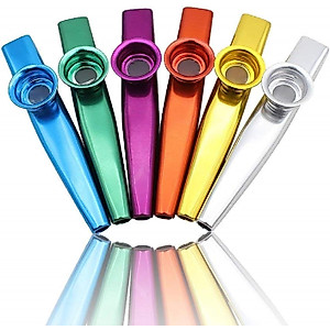 LovesTown Kazoos Musical Instruments,6 PCS Metal Kazoos Flute for Kids Gift Price Party Favor Gift Bag Fillers