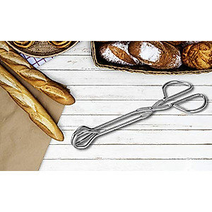 Food Tongs, Hiash Heavy Duty Stainless Steel Kitchen Tongs for Cooking, Barbecue, Serving Scissors Tongs - Buffet Pliers 9 Inch