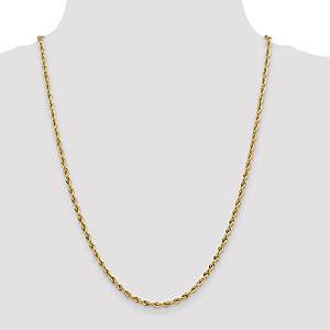 Sonia Jewels 14k Yellow Gold 3mm Rope Chain Necklace - with Secure Lobster Lock Clasp 24"