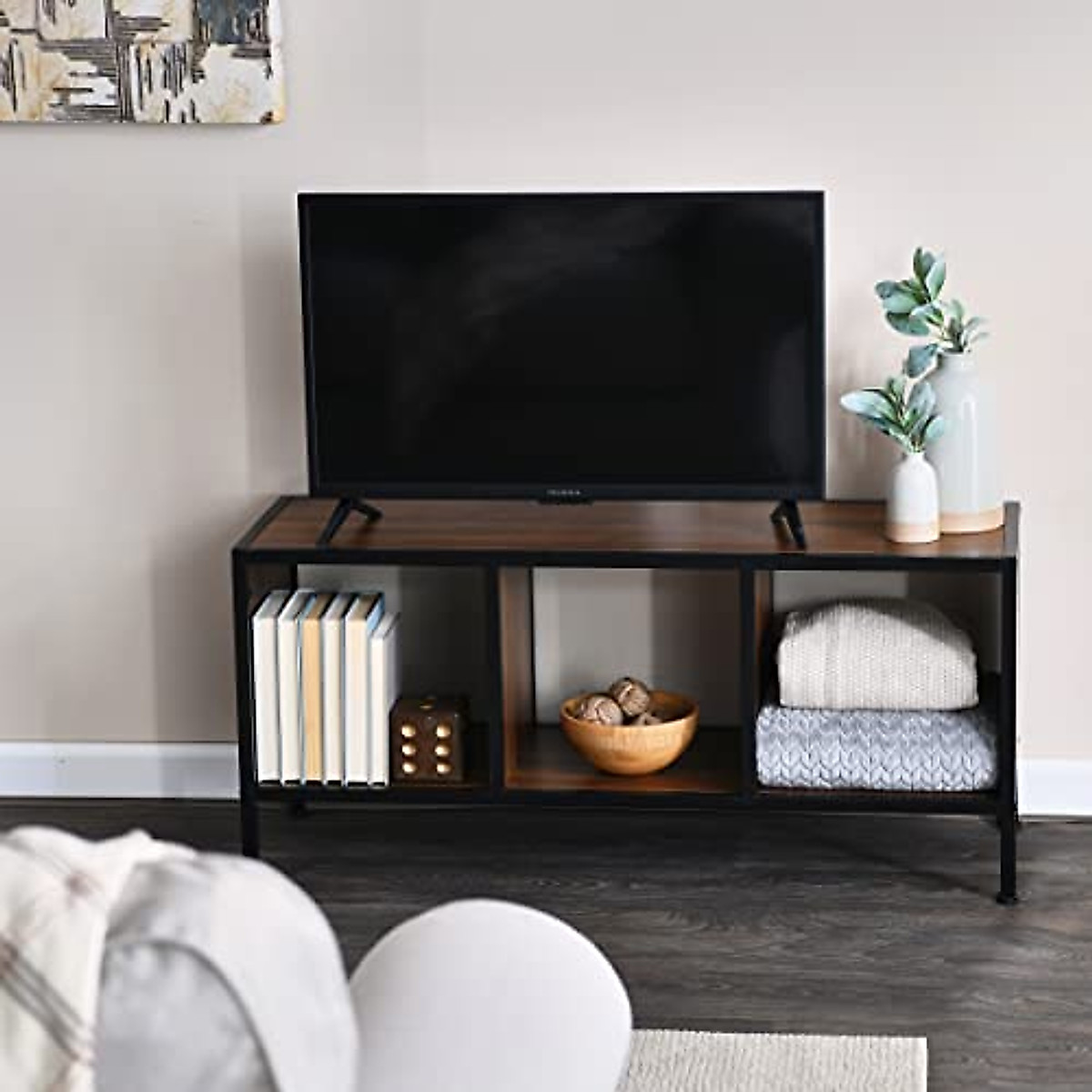 Household Essentials TV Stand, Walnut