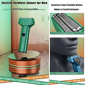 Electric Razor for Men,New Upgrade Electric Shaver with Pop-Up Trimmer,Portable USB Rechargeable Wet Dry Foil Shaver Easy One-Button Use Suitable for Home,Car,Travel Gifts for Male Father Boys