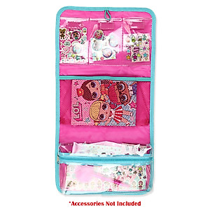 L.O.L. Surprise! Girl's Tri-fold Multipurpose Collectible Toy Storage Accessory Toiletry Travel Bag Case (One Size, Pink)