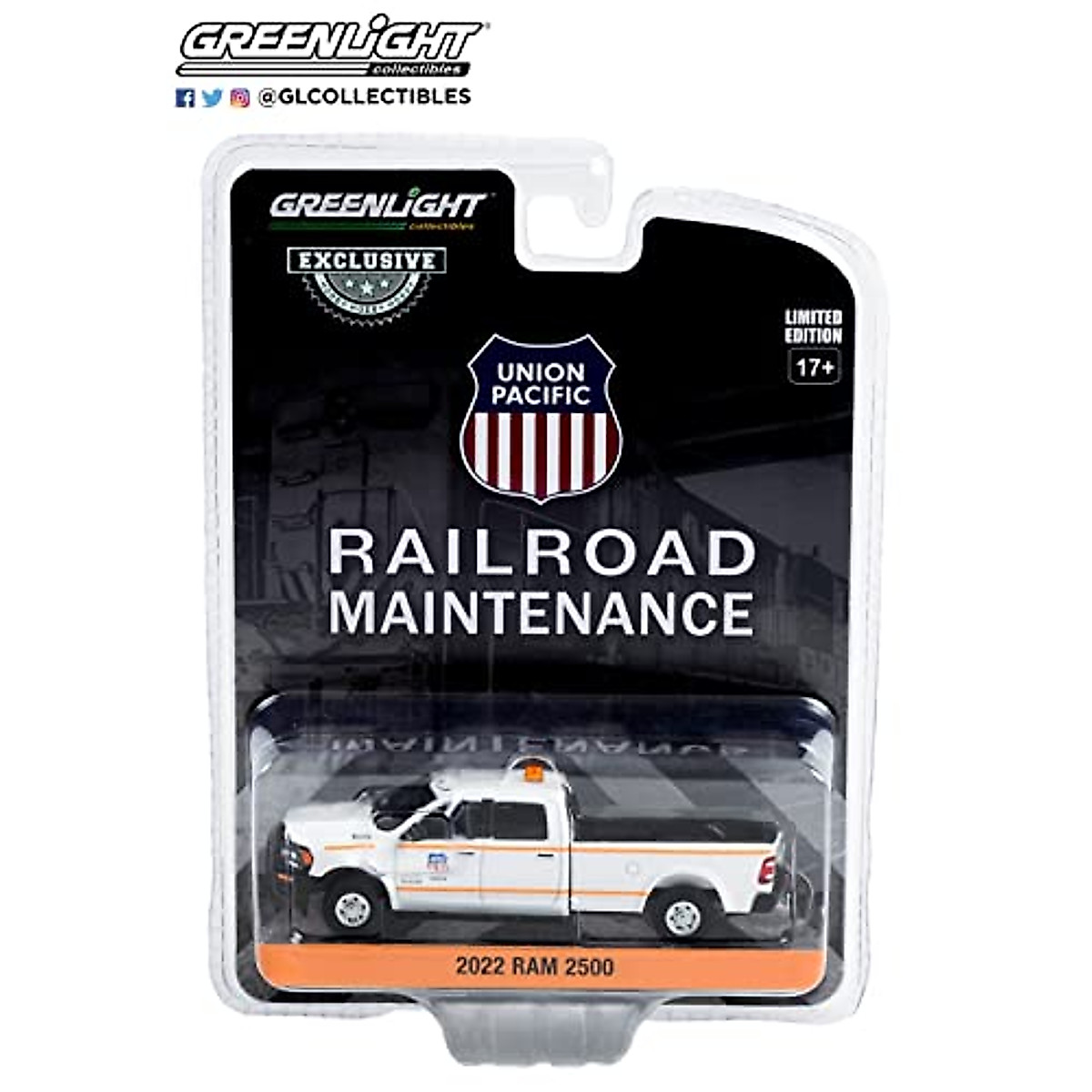 Greenlight 30387 2022 Ram 2500 - Union Pacific Railroad Maintenance Truck (Hobby Exclusive) 1:64 Scale