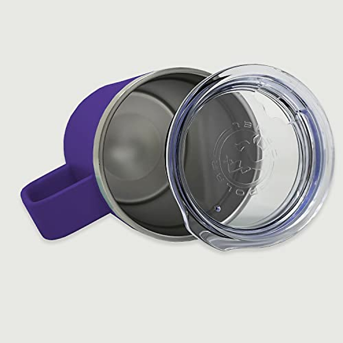 LaserGram 15oz Vacuum Insulated Coffee Mug, Giraffe, Personalized Engraving Included (Dark Purple)