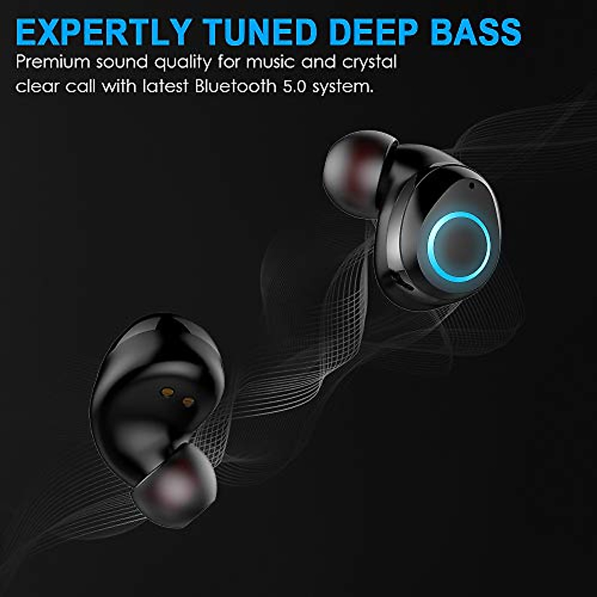 Wireless Earbud, Bluetooth 5.1 Headphones Mini Bluetooth Earbud with HD Mic, Bluetooth Earphones in Ear with USB C Charging Case, IP7 Waterproof Wireless Headphones, Deep Bass, 30H Headset for Sports