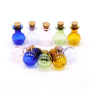SHAOTONG 2ml Small Mini Glass Bottles Jars with Cork Stoppers.Wishing bottle drifting bottle wedding party DIY Etc. (O-20Pcs)