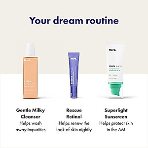Hero Cosmetics Rescue Retinol Nighttime Renewing Cream - Helps With the Look of Uneven Texture and Post-Blemish Marks - Gentle, Non-Drying Formula, Introduction Retinol - Safe for Sensitive Skin (30 ml)
