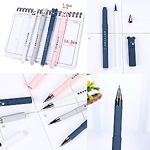 8pcs Cute Kawaii Cartoon Cat Pig Bear Panda Animal Gel Ink Pen Ballpoint 0.35mm Blue Ink Student Pens Rollerball Pens for Student Gift Stationery Office Supplies, Erasable Pens Friction Erasable Pen