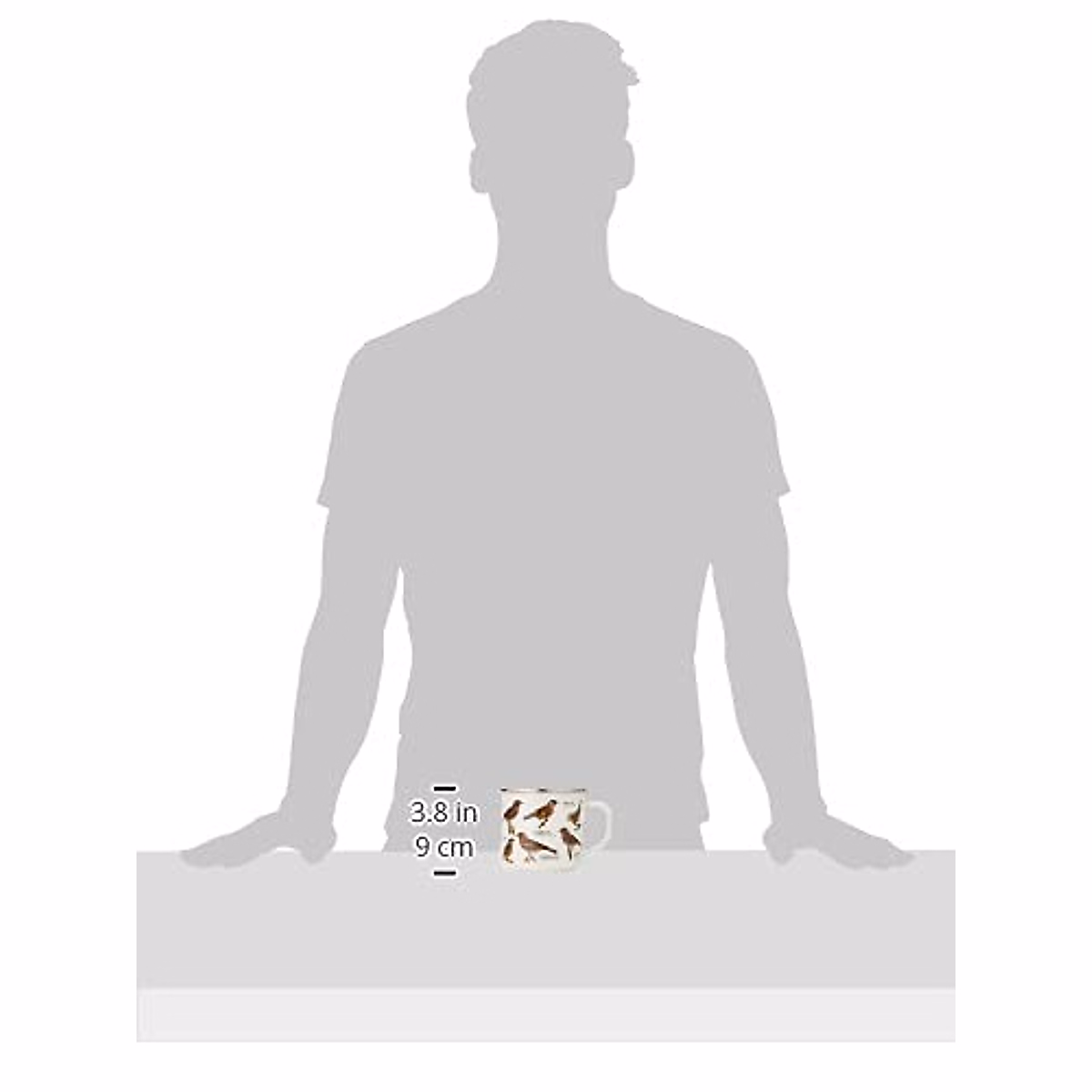 Gift Republic Garden Birds Enamel Mug, 1 Count (Pack of 1), Multicolor, 450 milliliters