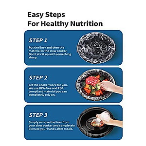 [NEW] KOOC Disposable Slow Cooker Liners and Cooking Bags, Extra Large Size Fits 6QT - 10QT Pot, 14"x 22", 1 Pack (10 Counts), Fresh Locking Seal Design, Suitable for Oval & Round Pot, BPA Free