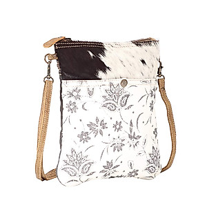 Myra Bag Anemone Upcycled Canvas & Cowhide Small Crossbody Bag S-1499