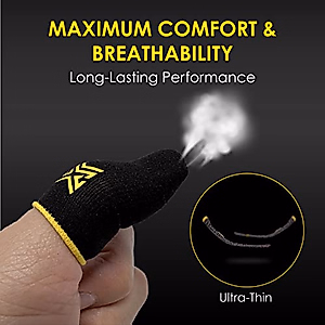 MGC ClawSocks Finger Sleeves for Gaming, Gamer Thumb Sleeves Mobile Gaming Stabilizer Compression Support Sleeve, PUBG Finger Gloves for Gaming Gloves COD Mobile Phone Game Finger Covers Wrap, 6 Pack