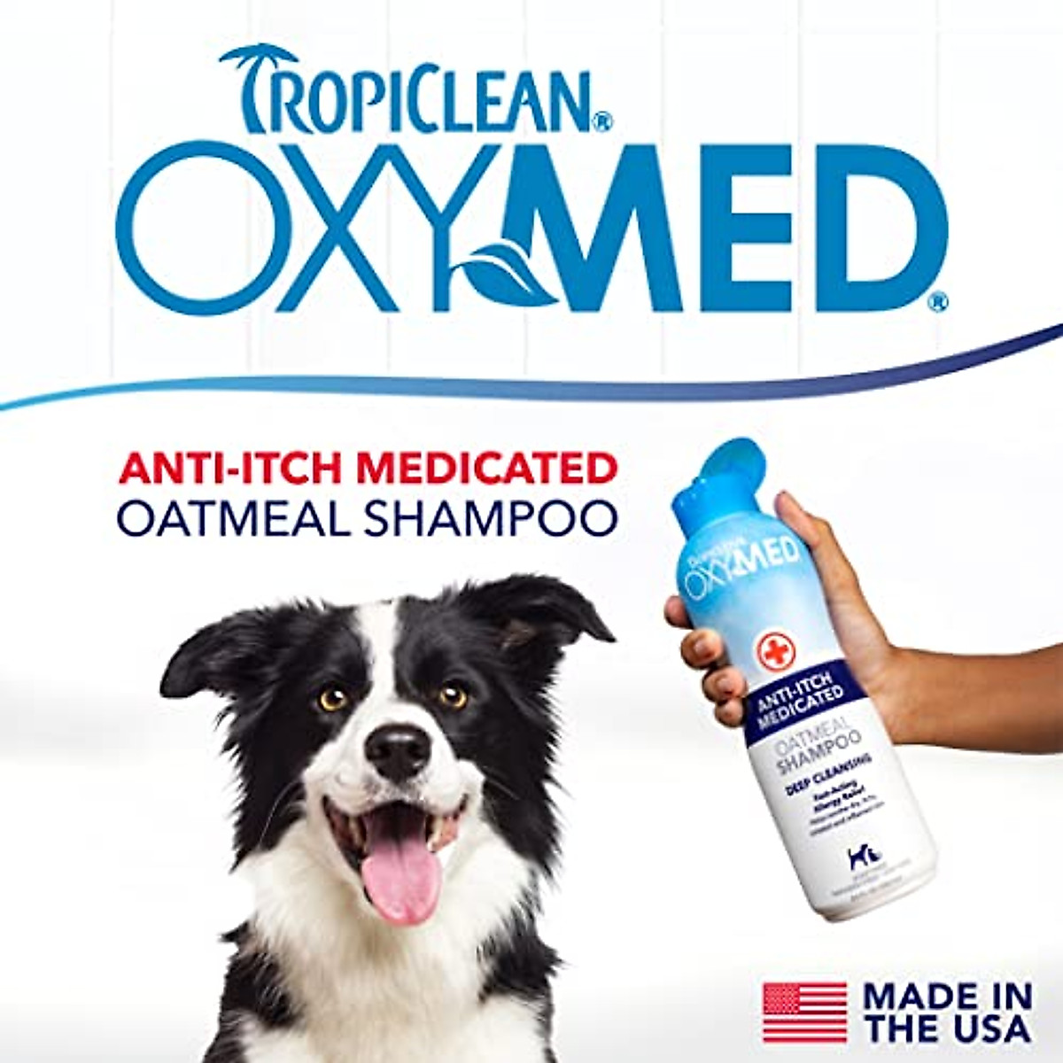 TropiClean Oxymed Medicated Cat & Dog Shampoo For Itchy Skin, Skin Soothing Oatmeal Shampoo For Dogs & Cats 20 Ounce