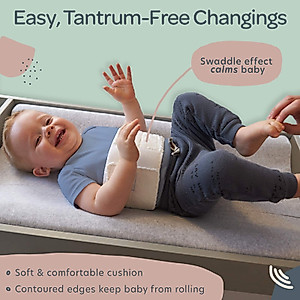 PooPoose Baby Changing Pad with Secure Strap 32" x 16", Changing Diaper Mat for Table Dresser Change Station Soft, White