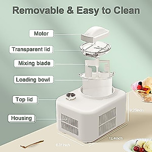 Antarctic Star Ice Cream Maker for Gelato, Freezen Yogurt, Ice Cream Sorbet, Compact Size, Knob-Operated Control, Upper Mixing, Good Choice for Kids