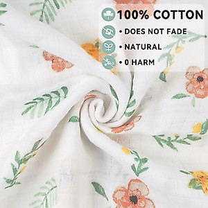 Viviland Muslin Swaddle Blanket, Baby Swaddle Blanket for Boys & Girls, Nursery Receiving Blanket for Newborn, Baby Swaddle Wrap Soft Silky & Breathable, 4 Packs, 47 X 47In