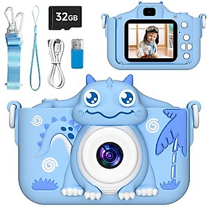 MIBIO Upgraded Kids Camera, 48MP HD Digital Selfie Camera for Toddlers, 1080p Video Camera for Kids, Christmas Birthday Gifts Toys for Boys Girls for Age 3 4 5 6 7 8 9 10 11 12 Years Old - 32 GB Card