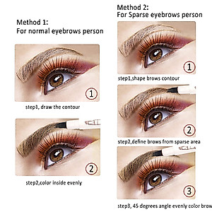 Microblading Eyebrow Pen, 4 Pack Brow Pen Brown, 24 Hours Waterproof Tattoo Pen for Eyebrow, Micro-Fork Tip Brow Pencil, 3D Nature Brow Pen, Eyebrow Pencils