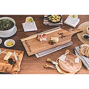 PICNIC TIME Disney Mickey Mouse & Minnie Mouse Artisan 24" Acacia Charcuterie Board with Raw Wood Edge, Cheese Board, Serving Platter, (Acacia Wood)
