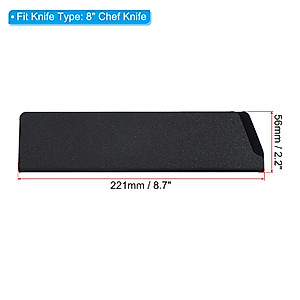 PATIKIL ABS Knife Cover Sleeves for 8" Chef Knife, Knives Edge Guard Blade Protector Universal Knife Sheath for Home Kitchen, Black