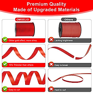 500 Yard Red Ribbon, Shiny Metallic Curling Ribbon, for Party Festival Art Craft Decor,Florists, Weddings, Crafts and Gift wrap (Red Glitter)