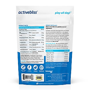Activebliss Daily All-in-One Superchew 30ct & Glandex for Dogs Anal Gland Support Chews 120ct Bundle Daily Chewable Canine Multivitamin and Anal Gland Supplement for Dogs