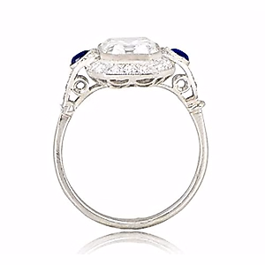 DESTINY JEWEL VintageArtDeco Engagement Wedding Party Ring,Solid 925 Silver Unique Ring, 2ct Round Diamond Ring_US:- 2ct_13