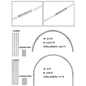 Fuuner Garden Hoops, 6 Sets of 7ft Long Garden Hoops for Raised Beds Hoop, Fiberglass Support Hoops Frame, 30pcs Garden Hoops for Row Cover