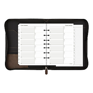 AT-A-GLANCE Simulated Leather Undated Starter Set, 43184 DAY-TIMER, Desk Size, Distressed Brown (031-0140-04)