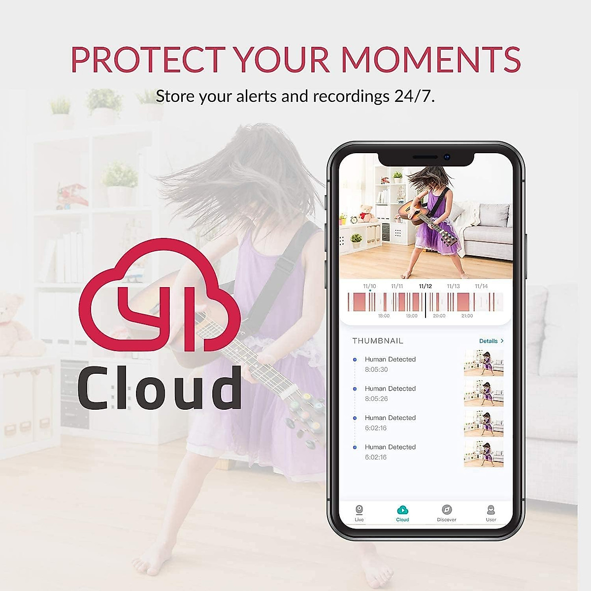 YI 4pc Security Home Camera, 1080p 2.4G WiFi Smart Indoor Nanny IP Cam with Night Vision, 2-Way Audio, AI Human Detection, Phone App, Pet Cat Dog Cam - Works with Alexa and Google