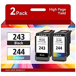 243 and 244 Ink Cartridges Combo Pack, ATOPINK Remanufactured Ink Cartridge Replacement for Canon PG-243 CL-244 (Black, Color) | for Pixma TR4520 MG3022 MX490 MG2522 MG2520 TS202 TR4527 MG2920 Printer