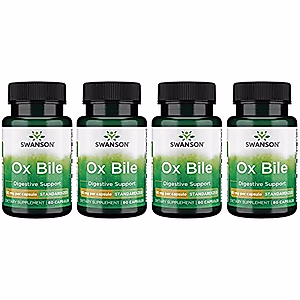 Swanson Ox Bile - Standardized 90 mg 60 Caps 4 Pack