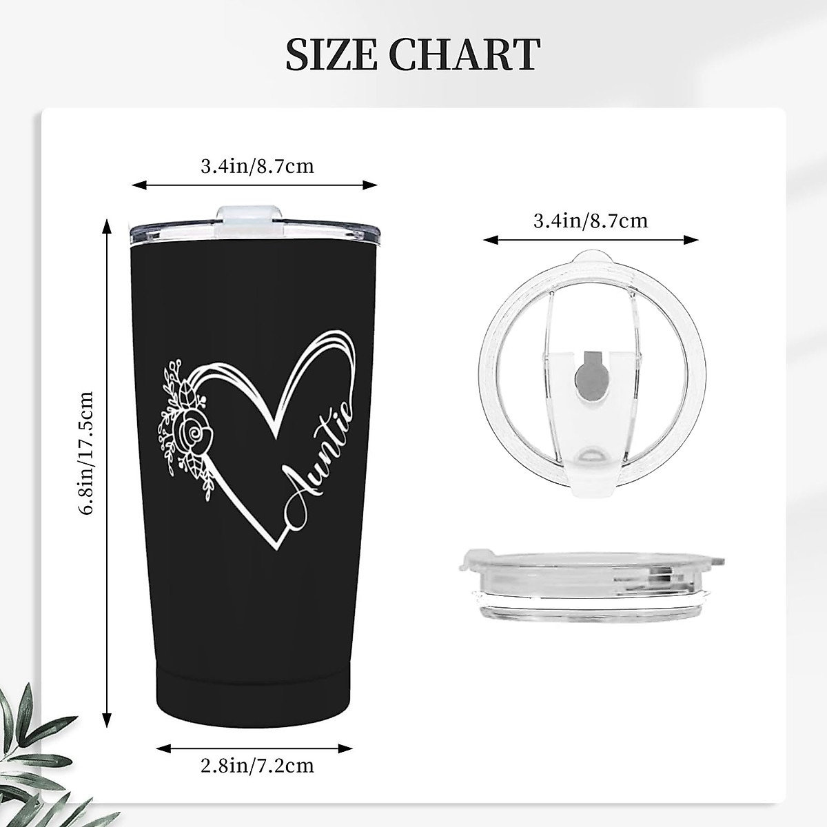 Yipaidel 20oz Stainless Steel Rose Tumbler - Vacuum Insulated Mug with Lid, Inspirational Auntie Gifts for Mom/Sister/Best Friend, Motivational Coworker Gifts for Mothers Day Christmas (Auntie Rose)