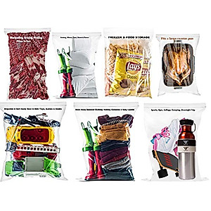 [ 20 COUNT ] JUMBO BAG Zipper top 8 Gallon - Resealable Bag with Zipper Top Storage Bags - Extra Large 22" x 24" for Seasonal Clothing, Blanket, Linens, Pillows, Food