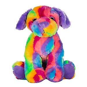 MUOVE Dog Stuffed Animals, Rainbow Puppy Stuffed Animal Dog Toy, Cute Colorful Dog Plush Toy for Kids, Stuffed Animal Dog Toy for Girl and Boy