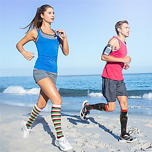 QUXIANG Compression Socks for Women & Men 15-20 mmHg, Best for Medical, Nursing, Running, Athletic, Varicose Veins, Travel