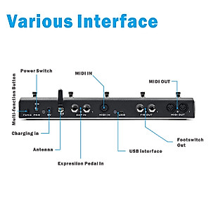 XSONIC Airstep Smart Multi Controller with MIDI, HID, 5 Footswitch, 2 Expression Pedal In, 300H Playtime, Support HX Stomp, Quad Cortex, DAW, Plugin, Youtube Video, Page, Atem, Hands Free Controller