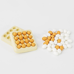 62 Pcs Miniature Eggs Handmade Mini Egg with Plastic Egg Tray Set Miniature Kitchen Food Supply