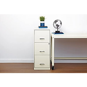 Office Dimensions 3 Drawer Lock SOHO Vertical File Cabinet, 18-Inch, White
