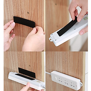 JUMINIZ 20 Sets 1x4 Inch Hook and Loop Fastener Strips with Adhesive Heavy Duty Double Sided Sticky Picture Hanging Wall Mounting Tape for Home and Office Use, Black