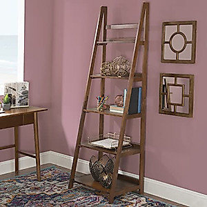 Melissa Mid-Century Bookcase, Walnut by Linon Large