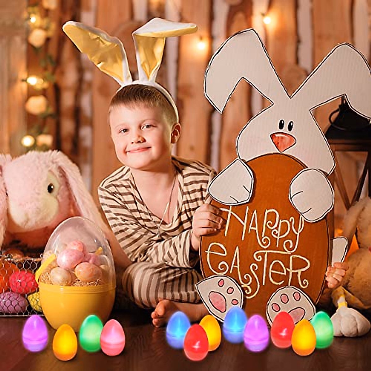 Shindel 24PCS Glow Easter Eggs, Light Up Easter Eggs Party Favors for Kids Glow in The Dark Eggs Easter Basket Stuff