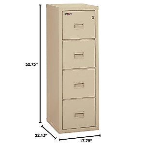 Fireking Turtle Fireproof File Cabinet, 52.75" H x 17.75" W x 22.13" D, Parchment