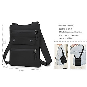 VINAIDA Small Crossbody Cell Phone Bag Mini Sling Wallet Purse Travel Handbags Black Messenger Bag with Long Shoulder Strap Women Men