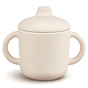 6 Months+ Sippy Cups with Handles,Silicone Sippy Cups Leak Proof 5oz,No Spill Sippy cups for Toddlers (Milk)