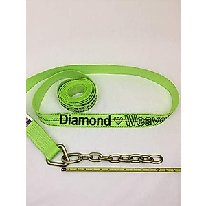 Safe 'n Secure 8 Point Heavy Duty Hi Viz Diamond Weave 18' Strap Kit for Rollback/Flatbed Tie Downs with 12" Chain Tail