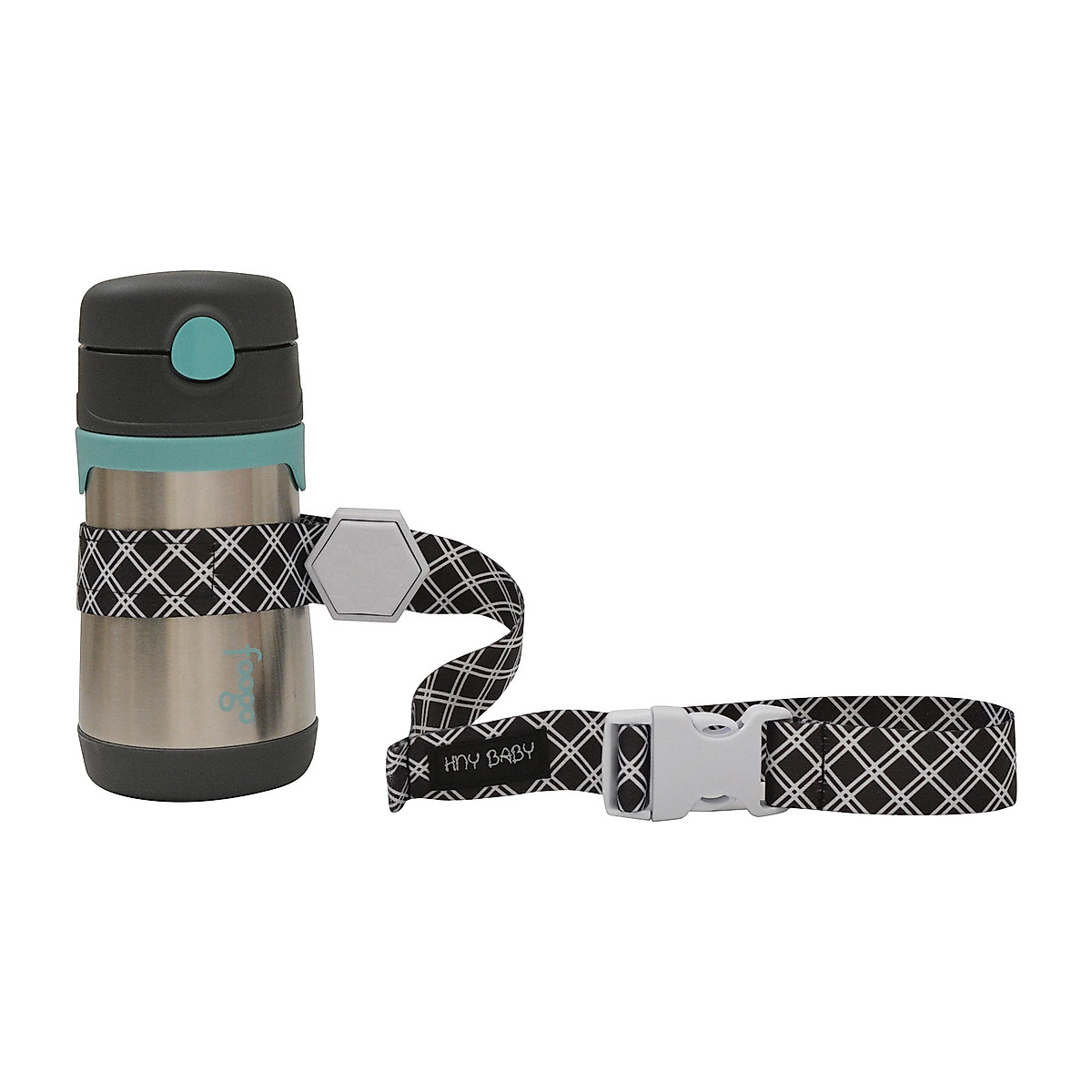 Sippy Cup Straps & Baby Toy Leash for Strollers High Chair 4pc Teethers Pacifier (Black/Blue)