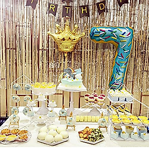 Number 7 Donut Balloon 40 Inches Large 7th Donuts Birthday Party Decorations Seven Donut Grow Up Themed Party Supplies 7 Sprinkle Party Decor for Girls Sweet Candy Ice Cream 7